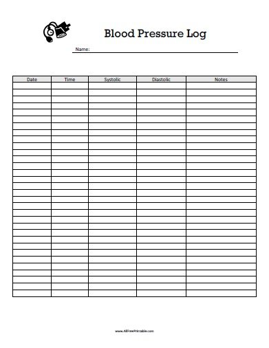 Printable Bp Log Sheet Snetver