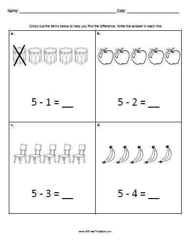 Basic Subtraction Worksheets Free Printable
