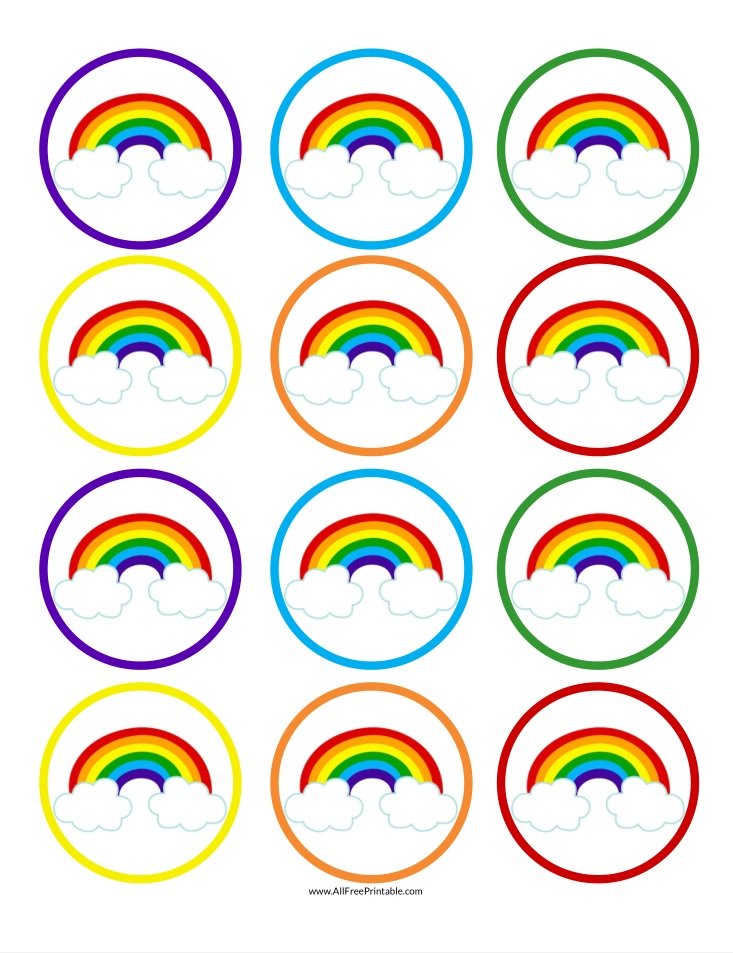 Rainbow Cupcake Toppers Free Printable